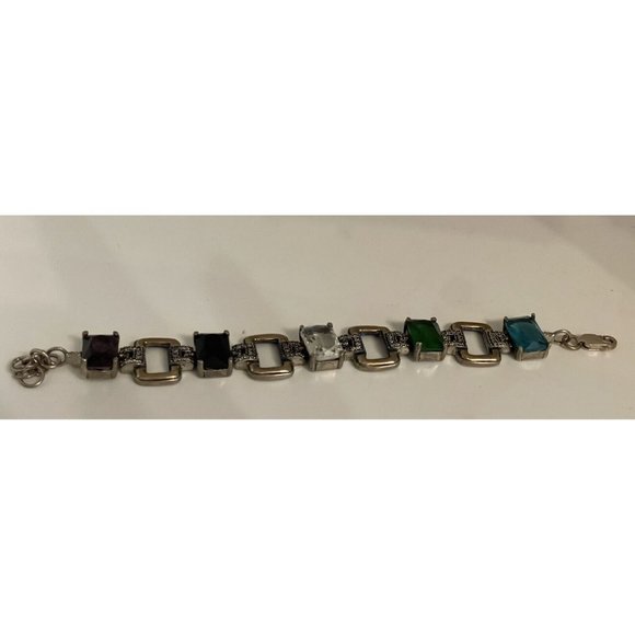 Estate | Jewelry | Vintage Bracelet 925 Sterling Silver Multi Colored ...